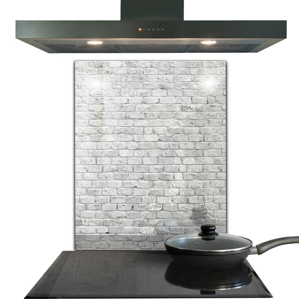 Oven splashback Gray brick natural stone