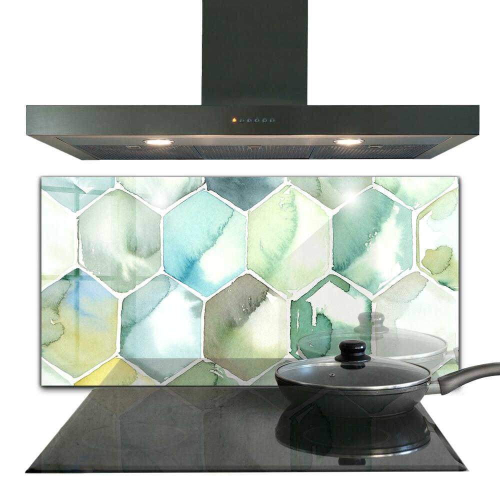 Hob splashback Watercolor geometric patterns