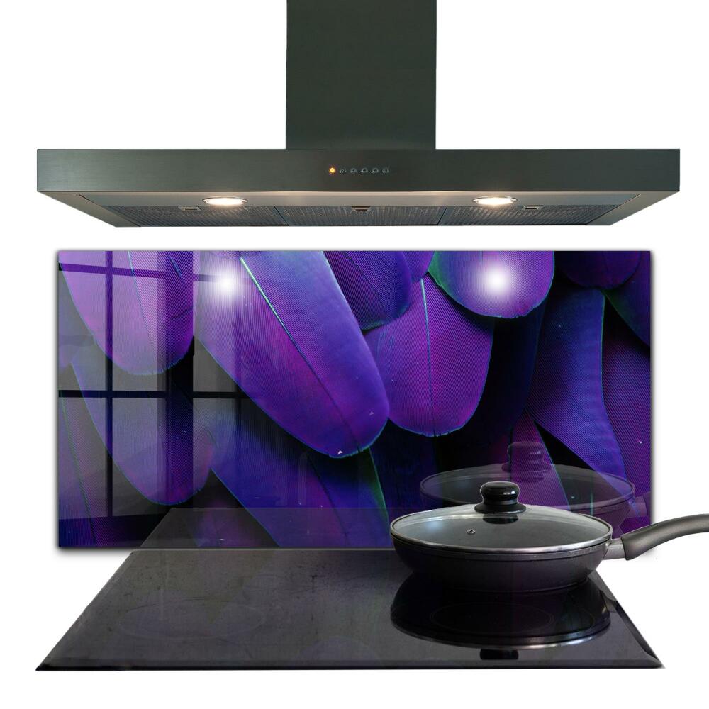 Oven splashback Exotic bird feathers